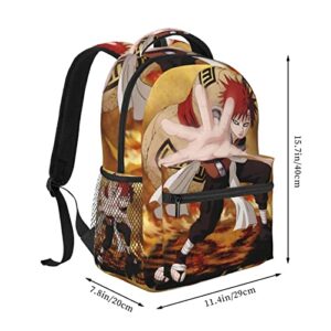 Gaara Backpack anime Casual Versatile Multi Pocket Backpack 16"