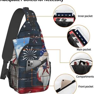 Stylish Chest Sling Bag American Flag Funny Gnomes with Texas Star,Crossbody Shoulder Backpack Adjustable Chest Bag Lightweight Casual Daypack for Men Women Outdoor Sports Biking Hiking Shopping