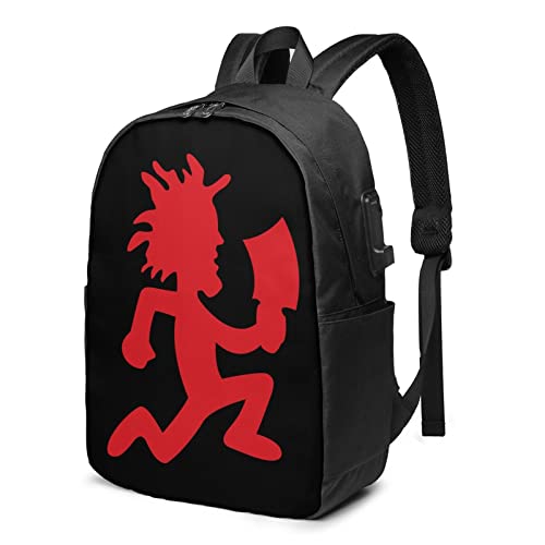 Hatchetman-ICP School Bag Unisex Fashion Black Rucksack Travel Laptop Backpack 17 inch