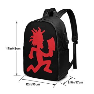 Hatchetman-ICP School Bag Unisex Fashion Black Rucksack Travel Laptop Backpack 17 inch