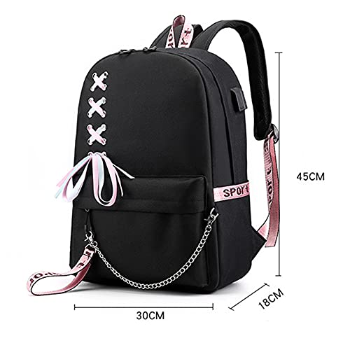 COSABZ Anime Anya Forger Backpack Cosplay Kawaii Backpack Schoolbag With Ribbon For Girls 1 (1)