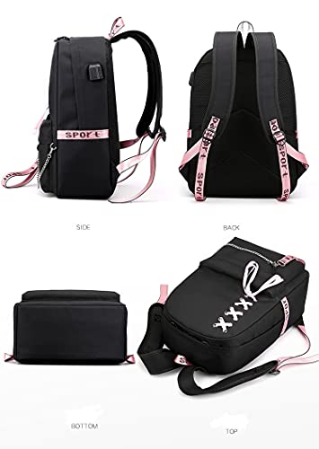 COSABZ Anime Anya Forger Backpack Cosplay Kawaii Backpack Schoolbag With Ribbon For Girls 1 (1)