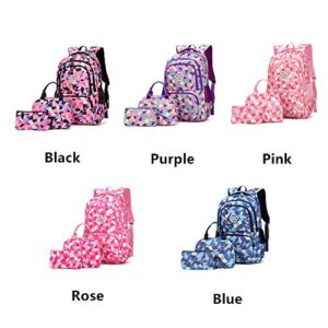 Kids School Bag with Lunch Bag and Pencil Case Elementary School Backpacks for Teen Girls 3 in 1 Backpack Sets