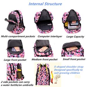 Kids School Bag with Lunch Bag and Pencil Case Elementary School Backpacks for Teen Girls 3 in 1 Backpack Sets