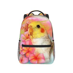 DMORJ Cute Cockatiel Lightweight Casual Student Backpack -- Light And Portable, Suitable For School, Work, Weekend Vacation, Travel, 7.8x11.4x15.7 Inch