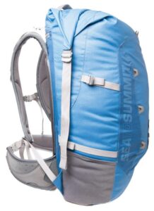 sea to summit flow drypack 35-liter daypack for skiing and hiking, royal blue