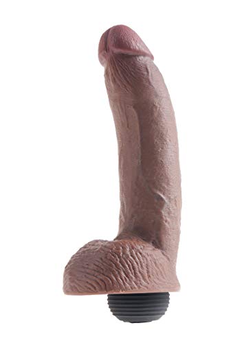 Pipedream King Cock Squirting Cock with Balls, 9", Brown