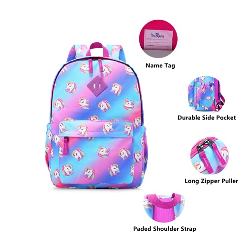 KK CRAFTS Kids Basic Travel Backpack For School Boys Girls Whole Size Water Resistant Bookbag(Unicorn)