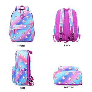 KK CRAFTS Kids Basic Travel Backpack For School Boys Girls Whole Size Water Resistant Bookbag(Unicorn)