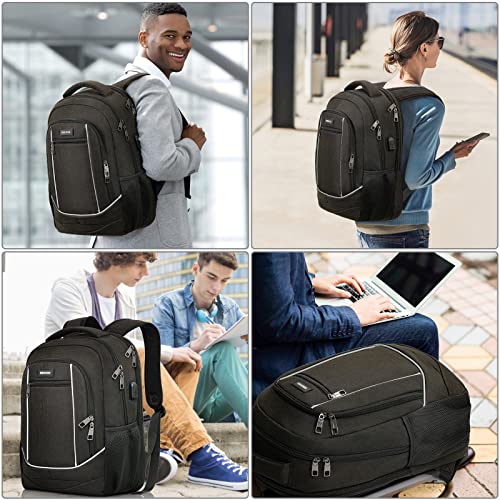 BIKROD Backpack for School College Teen Boys Laptop Travel Student ,Fit Laptop Up to 15 inch Multi Compartment with USB Charging Port Anti theft, Gift for Men Women