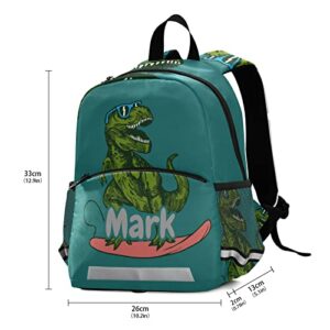 Dinosaur Custom Kid's Backpack Personalized Backpack with Name/Text Preschool Backpack Toddler Backpack for Girls Boys School Backpack for Girls with Chest Strap