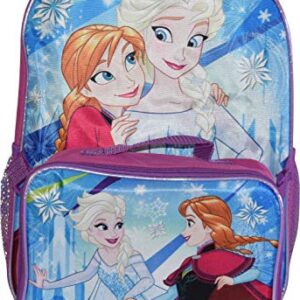 Frozen Anna, Elsa 16" Backpack with Detachable Matching Lunch Box