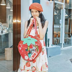 WILDFINDING Ita Bag Strawberry Fruit Shoulder Bag Satchel Backpack Casual Daypack-Kawaii DIY Cosplay Strawberry Daypack (Red)