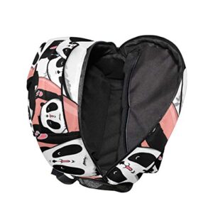 Valentine Day Animal Panda Heart School Backpack Casual Shoulder Bag College Bookbag Travel Hiking Daypack