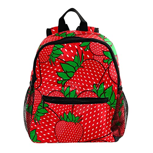 Small Travel Bag Book Bag Casual Daypack Backpacks fruit pattern strawberry