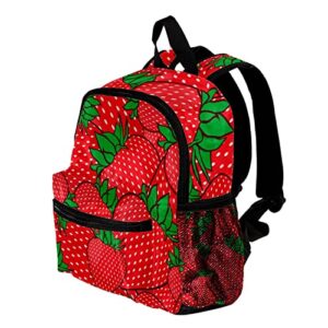 Small Travel Bag Book Bag Casual Daypack Backpacks fruit pattern strawberry