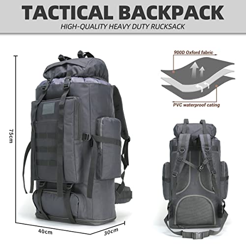 KXBUNQD Waterproof Camping Hiking Backpack 70L/100L Molle Rucksack Large Daypack for Travelling