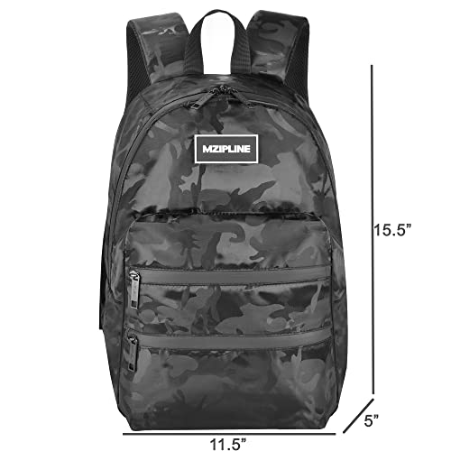 MZIPLINE Mini Smell Proof Backpack Bag-Odor Proof-USB Charging Port Daypack School Bookbag With Carbon Lining for Men & Women Travel (Camouflage Black)