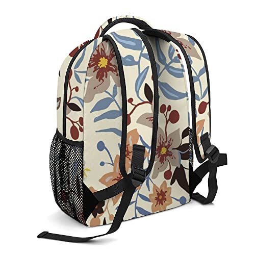 Casual Lightweight Backpack with Graphic Tropical Floral Large Capacity Laptop Backpack for School and Travel 16.5" x 12.2" x 5.9"