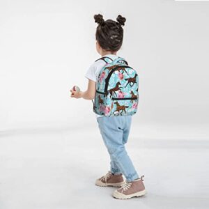 KiuLoam Vintage Horse And Flowers Kids Backpacks For Toddler Boys And Girls Preschool Backpack With Chest Strap 12 Inch