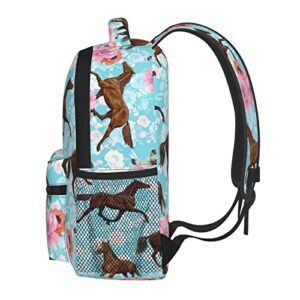 KiuLoam Vintage Horse And Flowers Kids Backpacks For Toddler Boys And Girls Preschool Backpack With Chest Strap 12 Inch