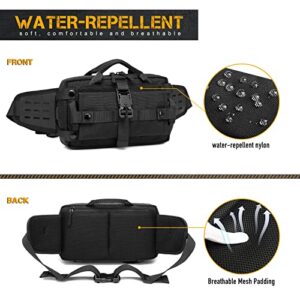 ATZB Waist Pack for Men Sling Bag Chest Crossbody Shoulder Backpack with USB Water-Repellent with Water Bottle Holder