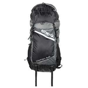 klymit motion multi-day pack, lightweight multi-day hiking backpack with air frame technology, 60 l