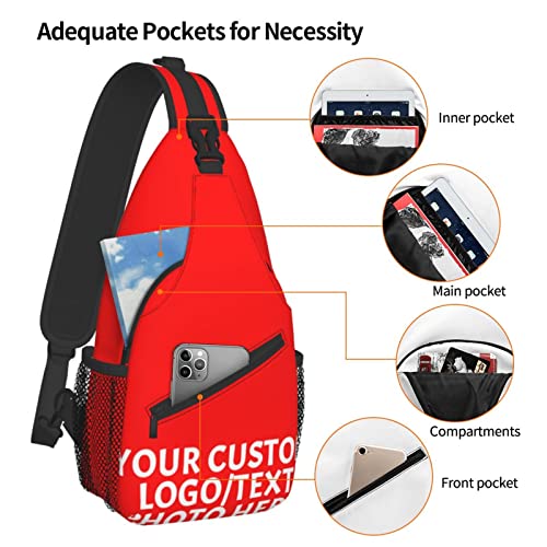 Custom Sling Bag Crossbody Bags Chest Bag For Men Women Design Your Own Personalized Shoulder Backpack Travel Bag Hiking Daypacks With Text Image Chest Sling Backpack Daypack Chest Package