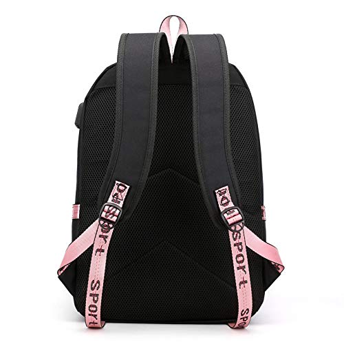 LOVEYANGAG Anime Backpack Tsuyuri Kanao Kamado Nezuko Kochou Shinobu Colleage Bookbag School Bag Casual Daypack Mochila with USB Charging Port