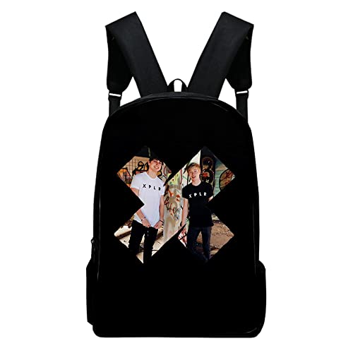 BINGTIESHA Sam and Colby Backpack Singer Schoolbag 2022 3D Hip Hop Backpack Unique Travel Bag (YM02871)