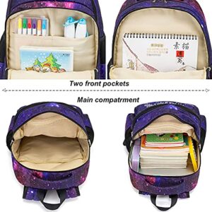 BTOOP Kids Backpack for Girls Preschool Backpacks Toddler Kindergarten School Bag with Chest Strap (Purple Galaxy)