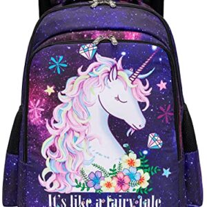 BTOOP Kids Backpack for Girls Preschool Backpacks Toddler Kindergarten School Bag with Chest Strap (Purple Galaxy)