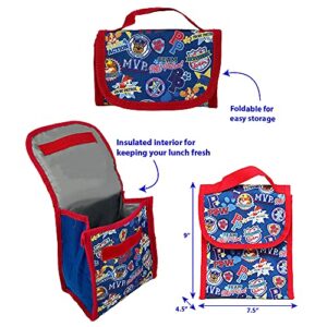 RALME Paw Patrol Backpack 5 Pc. Set for Boys & Girls, 16 in. Skye & Friends Backpack w/Paw Patrol Lunch Bag & Pencil Case