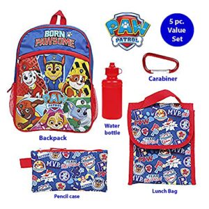 RALME Paw Patrol Backpack 5 Pc. Set for Boys & Girls, 16 in. Skye & Friends Backpack w/Paw Patrol Lunch Bag & Pencil Case