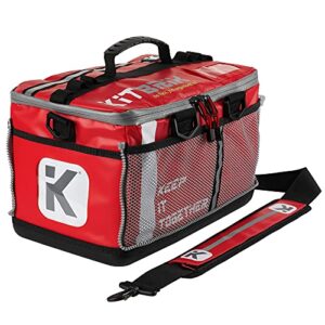 KITBRIX 3 Kit Bag Bundle - Gray, Red & Navy - Swimming, Cycling, Triathlon, Soccer, Gym, MMA, Running, Gym, Football, Soccer, Triathlon Transition, Obstacle Course Racing x3 Bag Set