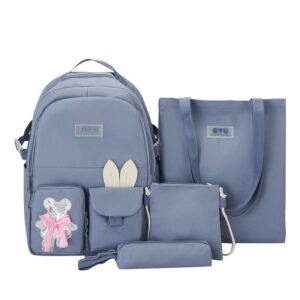 cute kawaii aesthetic high school students lightweight versatile backpack large capacity kindergarten backpack (blue,just backpack)