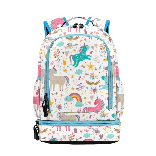 BASICPOWER Kids Backpack for Teen Girls Boys, Lightweight Water Resistant Pattern Backpacks for Preschool Kindergarten