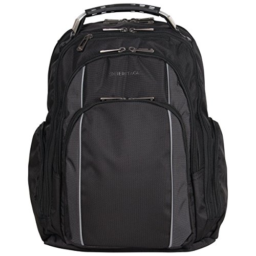 HERITAGE TRAVELWARE Travelier Dual Compartment Checkpoint-Friendly 17" Laptop Business Backpack, Black, One Size