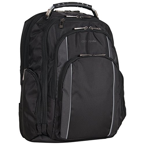 HERITAGE TRAVELWARE Travelier Dual Compartment Checkpoint-Friendly 17" Laptop Business Backpack, Black, One Size