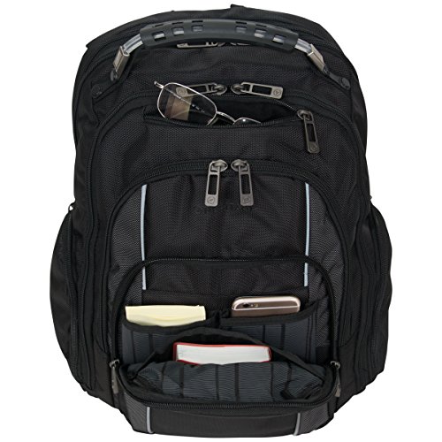 HERITAGE TRAVELWARE Travelier Dual Compartment Checkpoint-Friendly 17" Laptop Business Backpack, Black, One Size