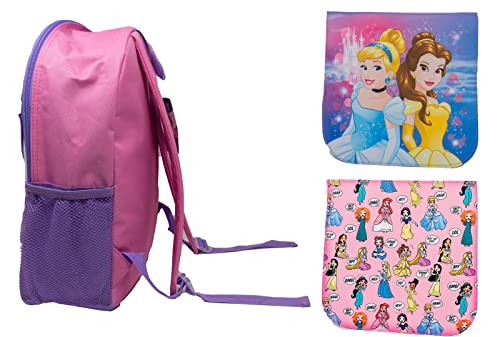 POMPIN Bags Disney Princess Interchangeable Kids Backpack | Disney Princess Backpack - Includes (2) Double Sided Image Panels For 4 Unique Looks