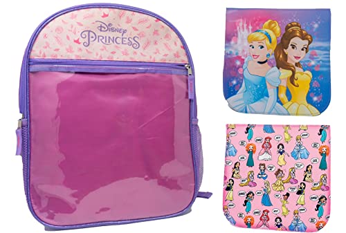 POMPIN Bags Disney Princess Interchangeable Kids Backpack | Disney Princess Backpack - Includes (2) Double Sided Image Panels For 4 Unique Looks