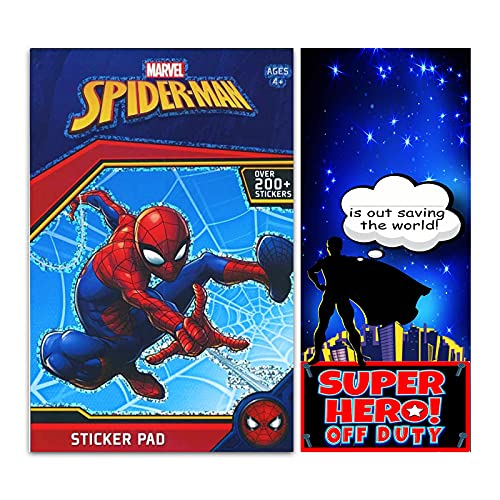 Fast Forward New York Marvel Spiderman Preschool Backpack for Kids, Toddlers - 4 Pc School Supplies Bundle with Canvas Spidey 10'' Mini Backpack, Stickers, Tattoos, and More