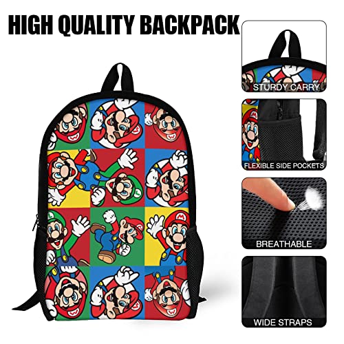 Caupzok Anime Backpack, Unisex Adult Adjustable Shoulders Bookbag Casual Laptop Backpack Cartoon Bag, Travel Hiking Outdoor Backpack