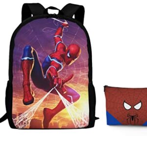 Youth 17inch Backpack Cartoon Large Capacity Casual Daypack Travel Bag Laptop Backpack Bookbag For Teens with Storage Bag