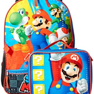 Nintendo Boys' Mario Backpack with Lunch, Blue, One Size