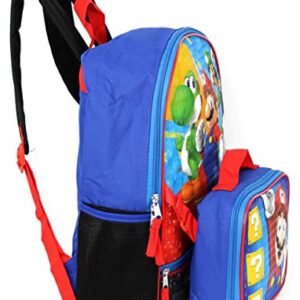 Nintendo Boys' Mario Backpack with Lunch, Blue, One Size