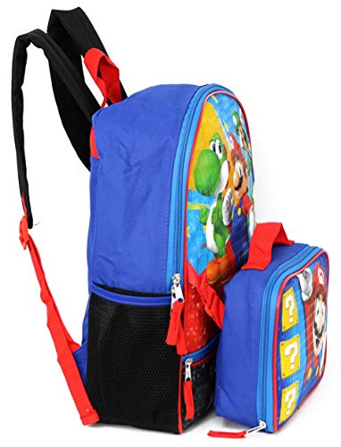 Nintendo Boys' Mario Backpack with Lunch, Blue, One Size