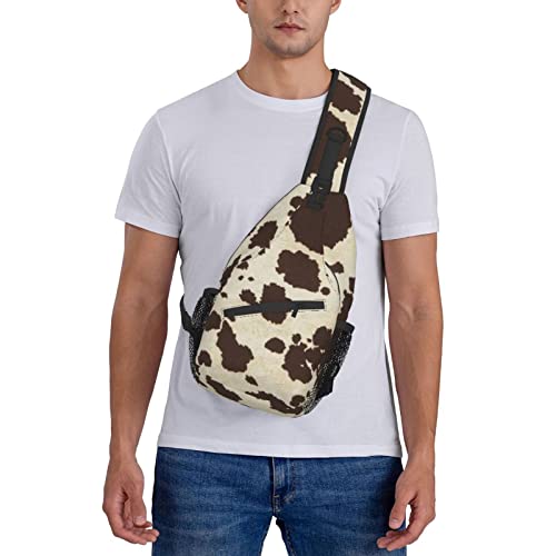 SWEET TANG Men Women Adults Shoulder Sling Backpack, Sport Pack, Compatible with Cow Print Fishing Bag, Chest Pack For Rover Sling Pack Trekking Hunting, One Size