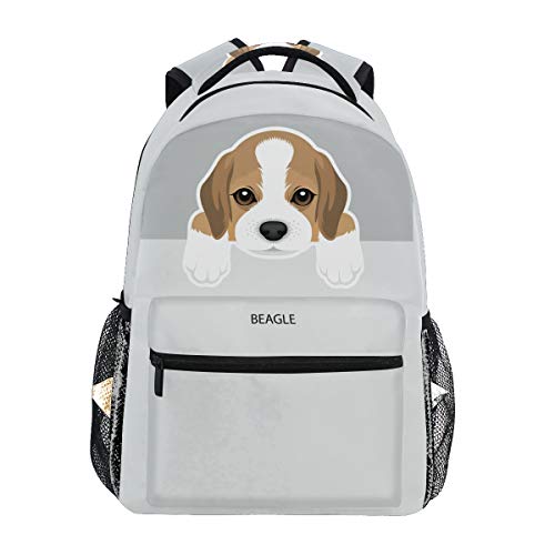 Dog pattern Backpacks for Girls Boys Kids Women Men Beagle School Book Bag Casual Travel Camping Daypack